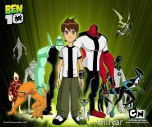 Ben 10 and his 10 original alien puzzle & printable jigsaw