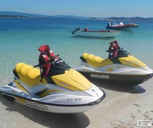Water scooters, personal water crafts, PWC. Recreational watercrafts ...